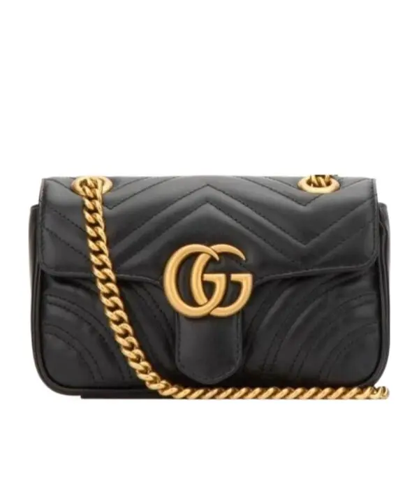 Gucci Gg Marmont Matelassé Mini Shoulder Bag - Black