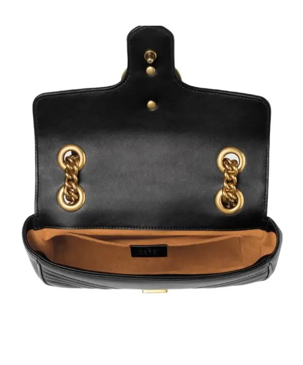 Gucci Gg Marmont Matelassé Mini Shoulder Bag - Black