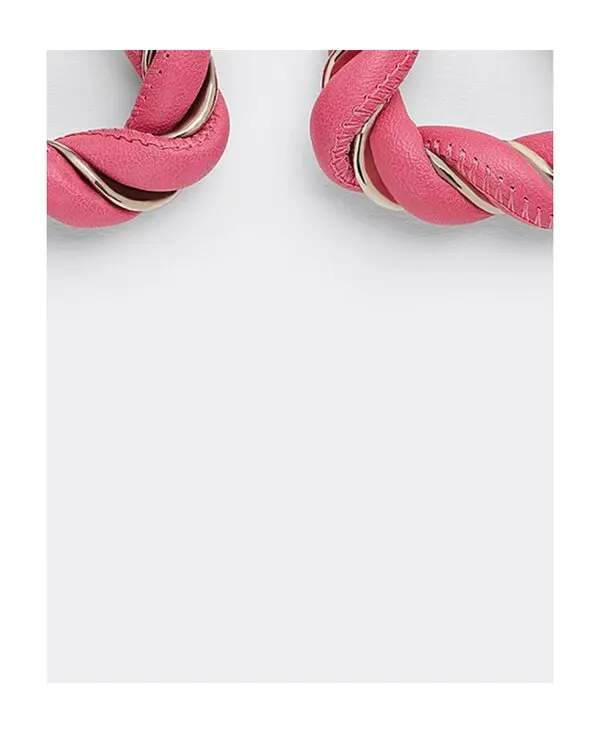 Bottega Veneta Braided Leather Hoop Earrings