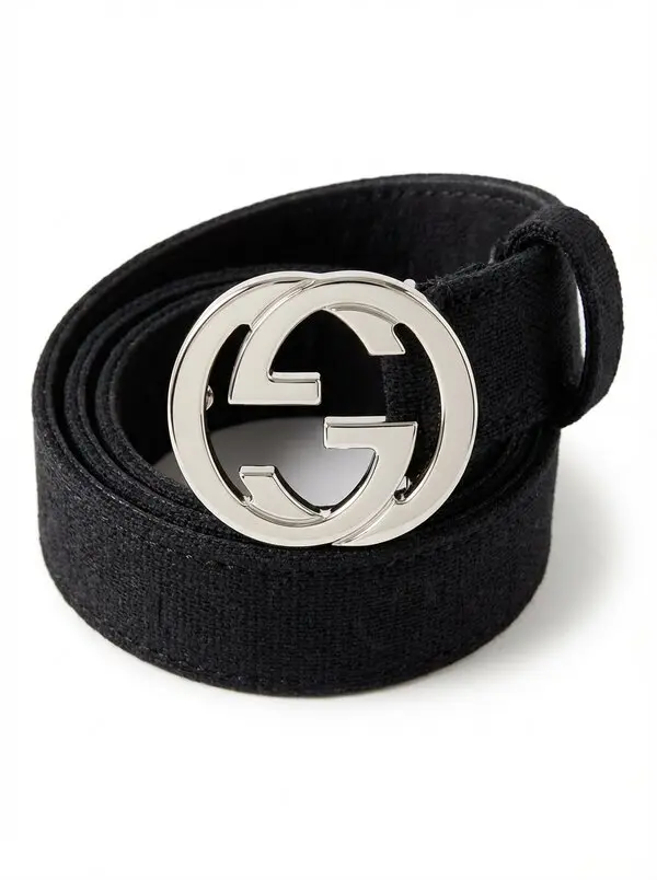 Gucci Interlocking G Buckle Belt - Black