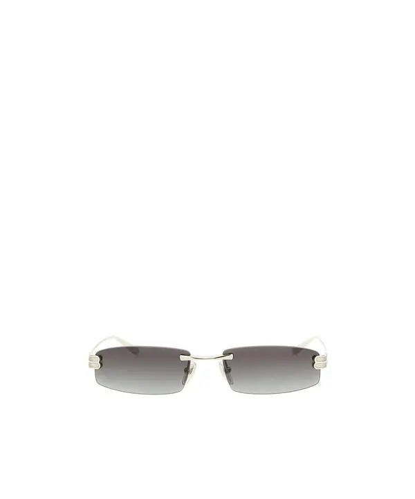 Balenciaga Gossip Rectangle Frame Sunglasses - Silver