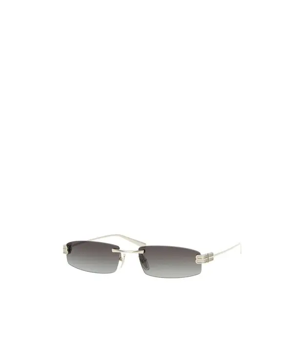 Balenciaga Gossip Rectangle Frame Sunglasses - Silver