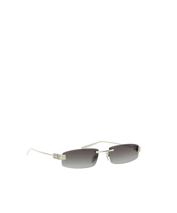 Balenciaga Gossip Rectangle Frame Sunglasses - Silver