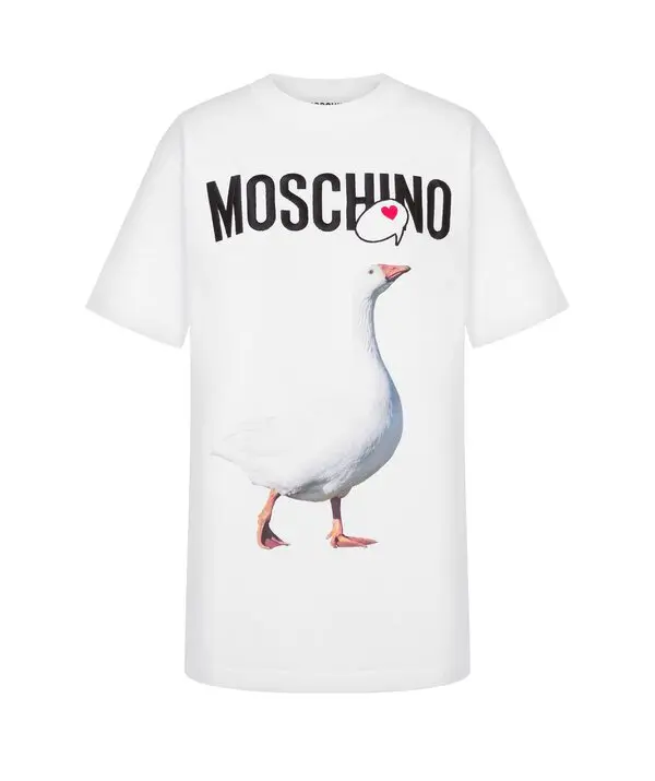 Moschino Goose Print Crewneck T-shirt - Bianco