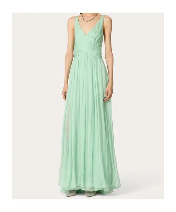 Valentino Garavani Sleeveless V-neck Evening Dress