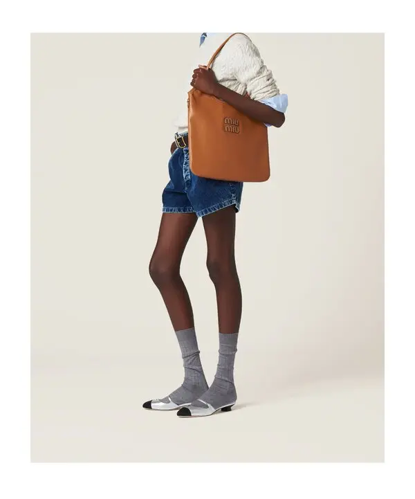 Miu Miu Ivy Open-top Handbag - Cognac