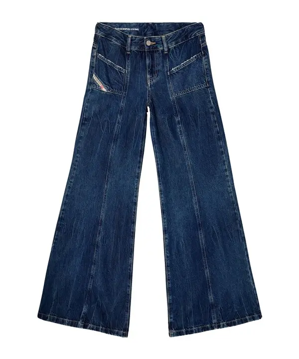 DIESEL® D-aki Flared Jeans - Medium Blue