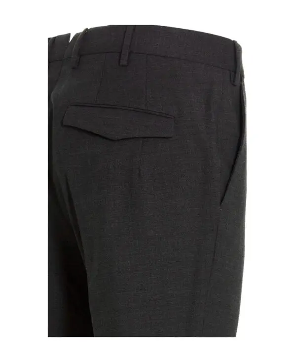 PT TORINO Straight-leg Tailored Trousers With Turn-up Hem