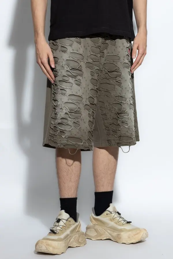 DIESEL® Distressed Logo Shorts