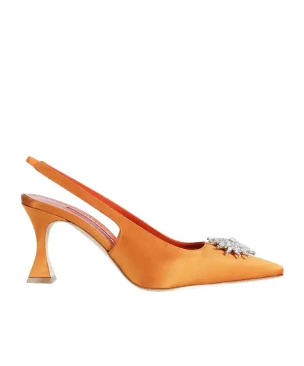 Manolo Blahnik High-heel Sandals With Upper Embellishments - Orange