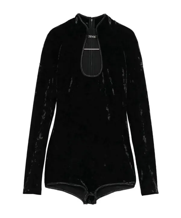 Versace Keyhole Long-sleeve Top - Black
