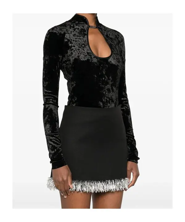 Versace Keyhole Long-sleeve Top