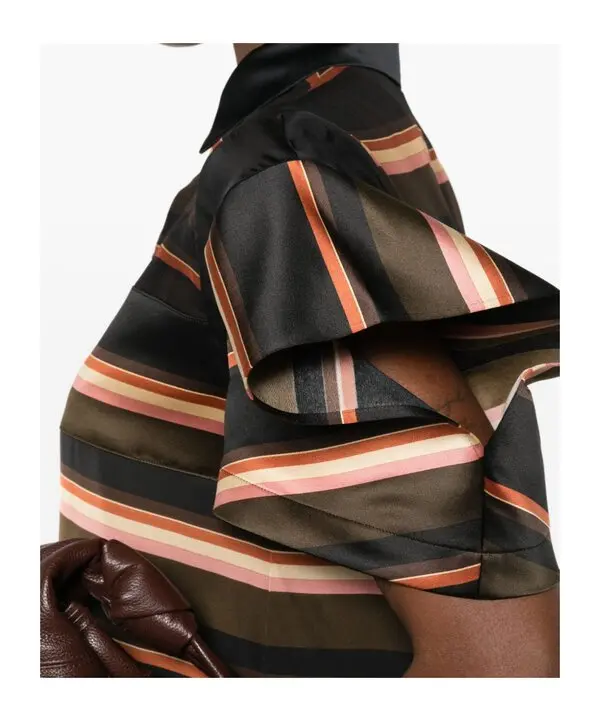 Sacai Striped Midi Dress - Black