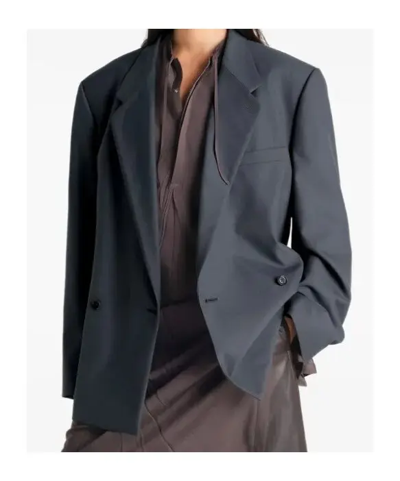 LEMAIRE Double-breasted Oversized Blazer - Anthracite