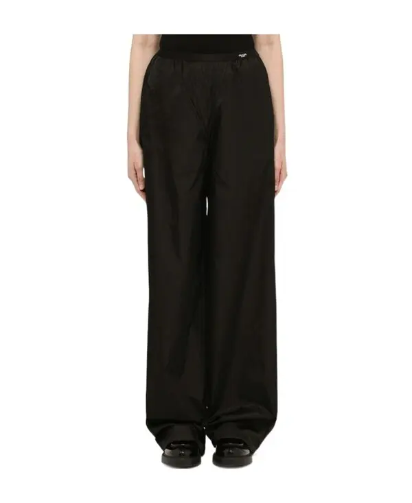 Prada Waist Logo Casual Pants - Black