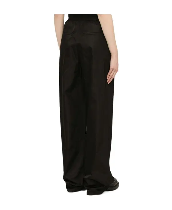 Prada Logo Waistband Wide-leg Trousers