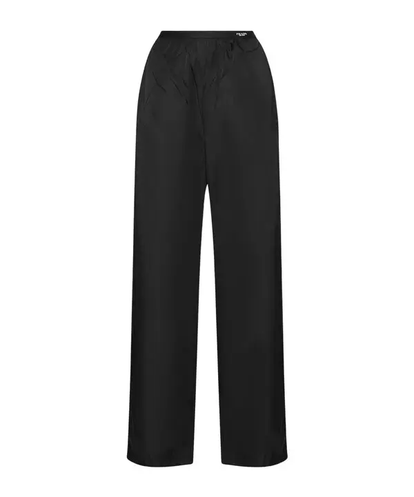 Prada Logo Waistband Wide-leg Trousers