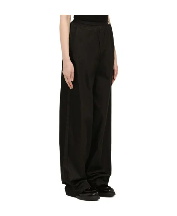 Prada Logo Waistband Wide-leg Trousers