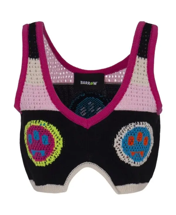 BARROW Crocheted V-neck Cropped Top