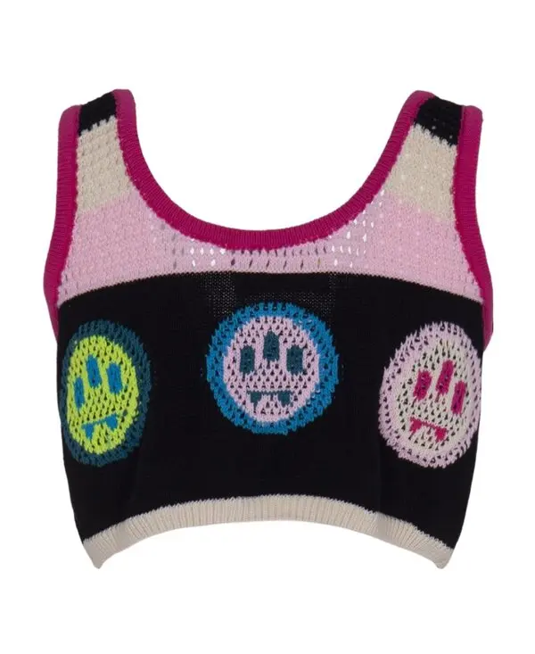 BARROW Crocheted V-neck Cropped Top