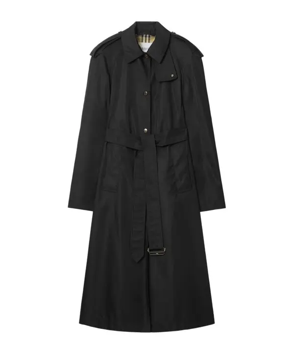 Burberry Long Hooded Car Coat - Black