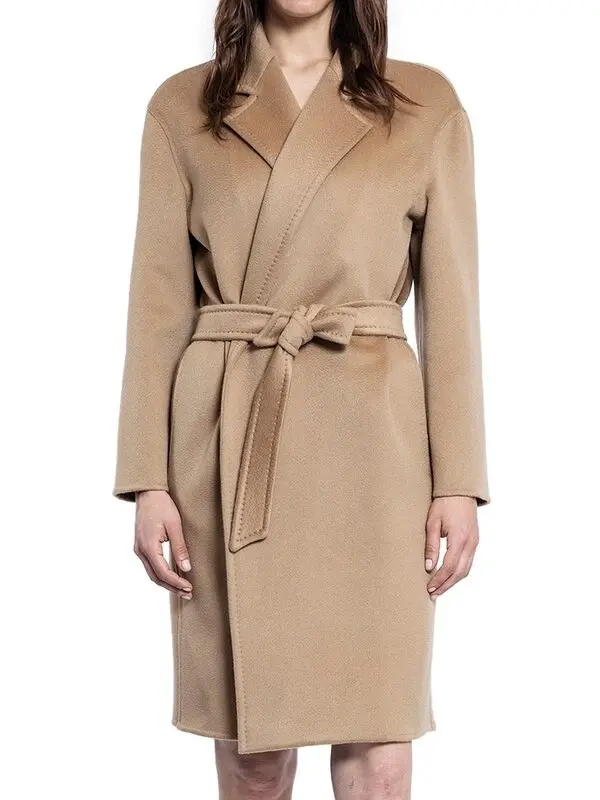 Max Mara Melinda Belted Long-sleeve Coat - No