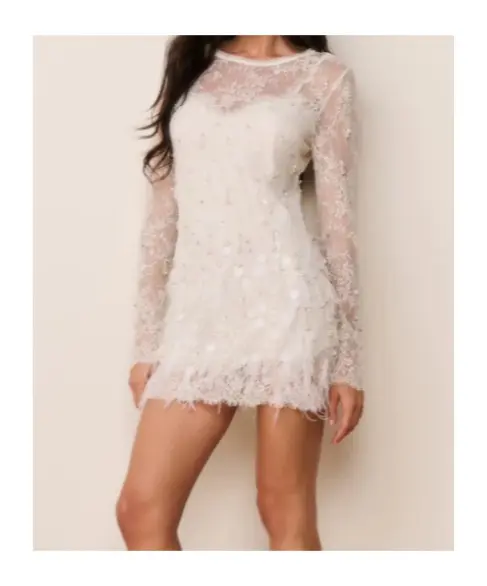 LoveShackFancy Alouetta Embellished Mini Dress - Ivory