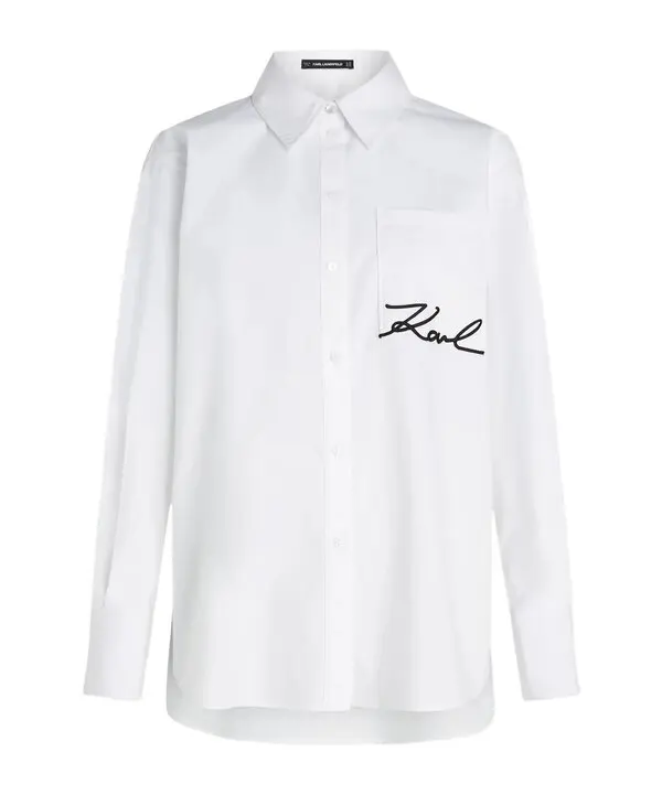 Karl Lagerfeld Embroidered Pocket Shirt - White