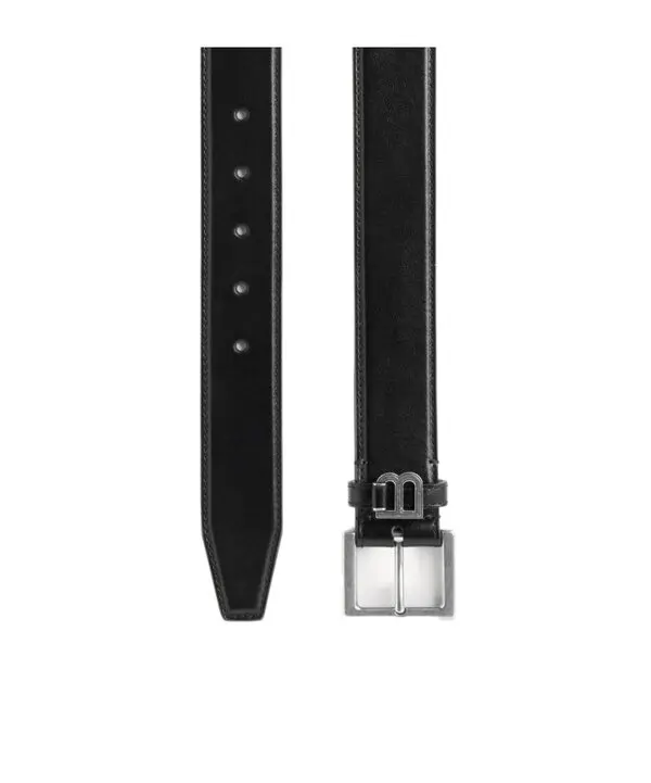 Balenciaga Logo Buckle Leather Belt