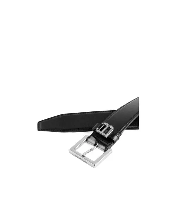 Balenciaga Logo Buckle Leather Belt