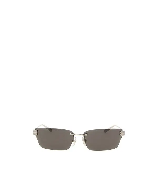 Balenciaga Gossip Rectangular Rimless Sunglasses - Silver