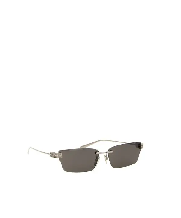 Balenciaga Gossip Rectangular Rimless Sunglasses - Silver