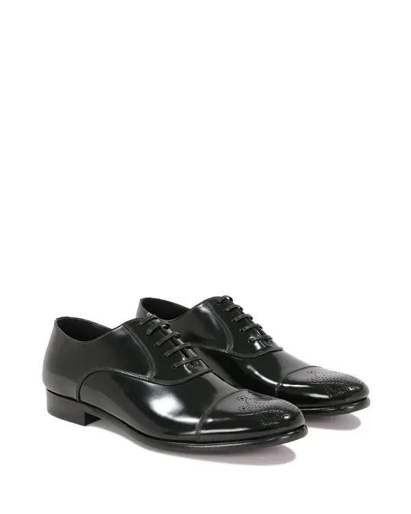 Dolce & Gabbana Lace-up Perforated Cap Toe Oxford Shoes