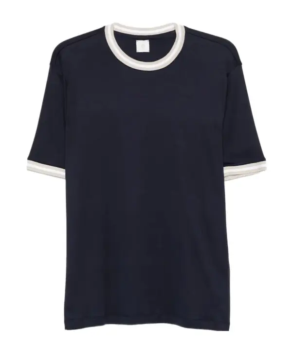 Eleventy Contrast Trim Crew Neck T-shirt