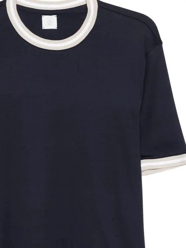 Eleventy Contrast Trim Crew Neck T-shirt