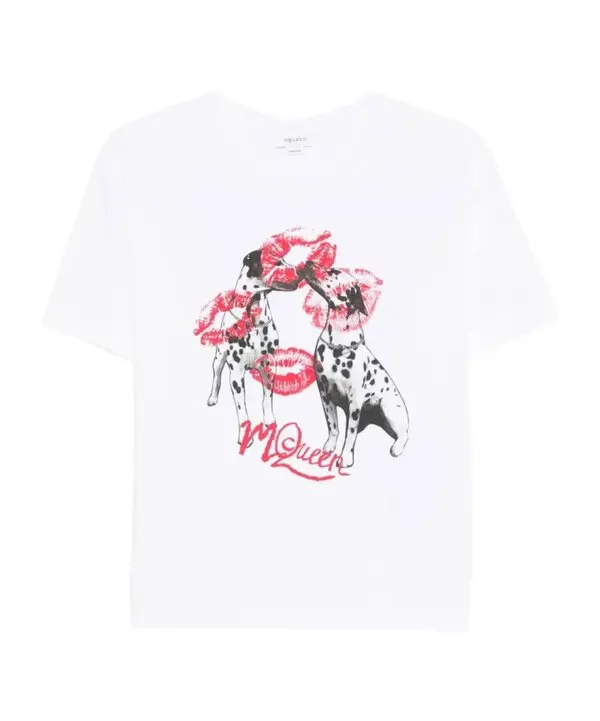Alexander McQueen Dalmatian Print T-shirt - White