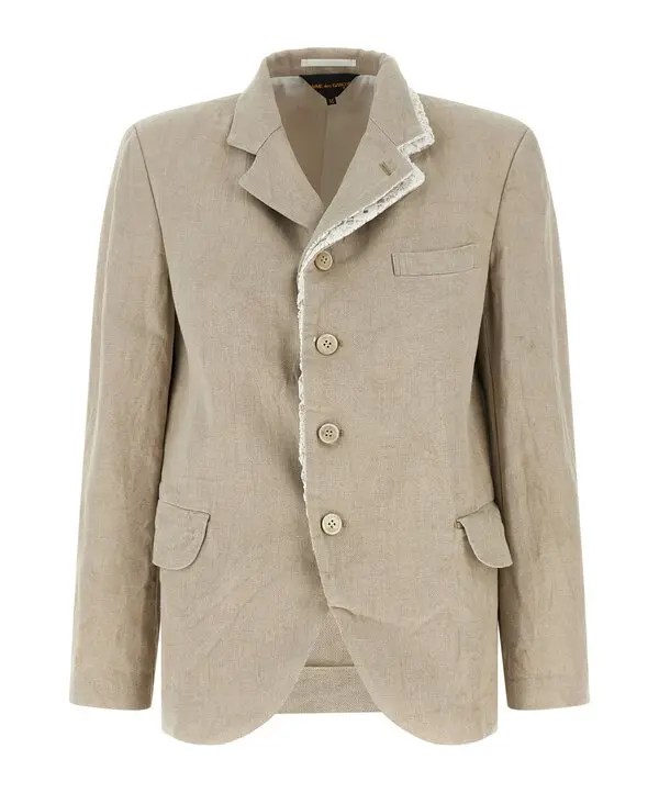 Comme Des Garçons Crochet Lapel Blazer - Beige
