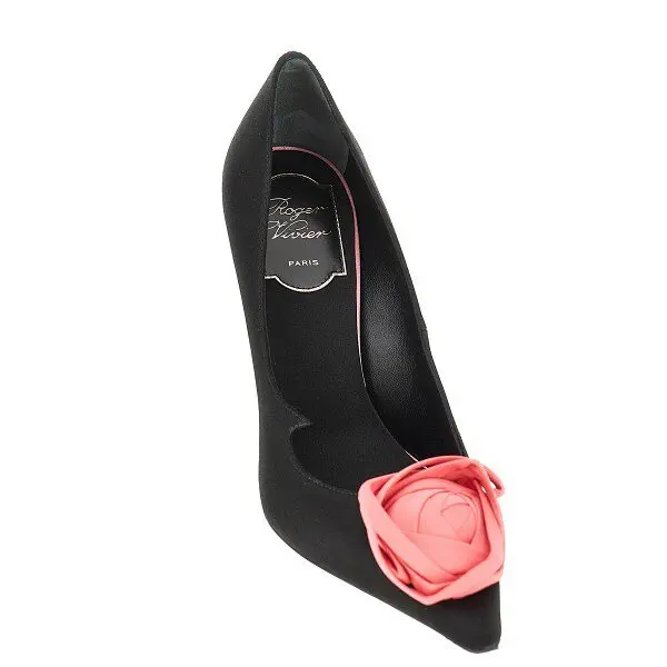 ROGER VIVIER Floral-appliqué Pointed Toe Stiletto Pumps
