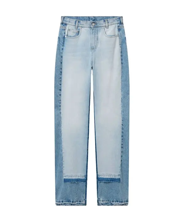 Stella McCartney Contrast Panel Straight Leg Jeans - Blue