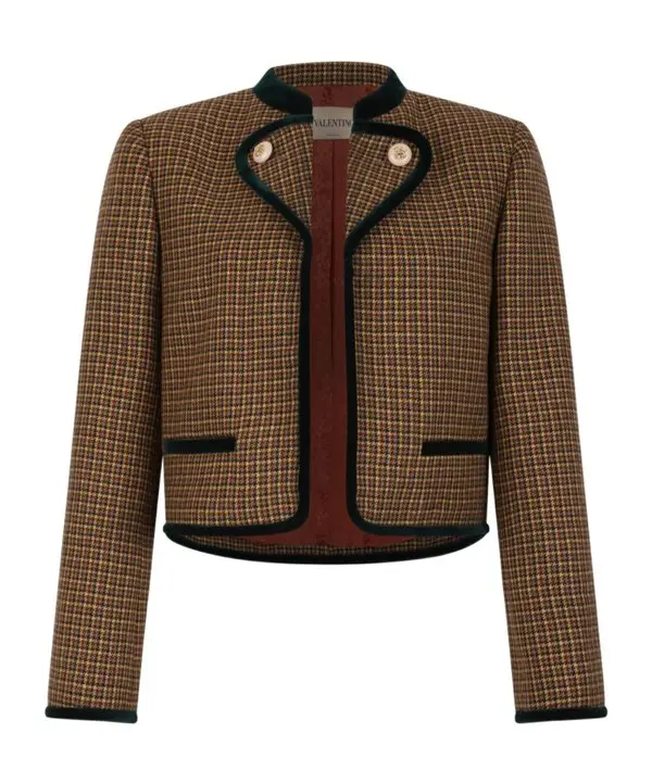 Valentino Garavani Houndstooth Crewneck Jacket