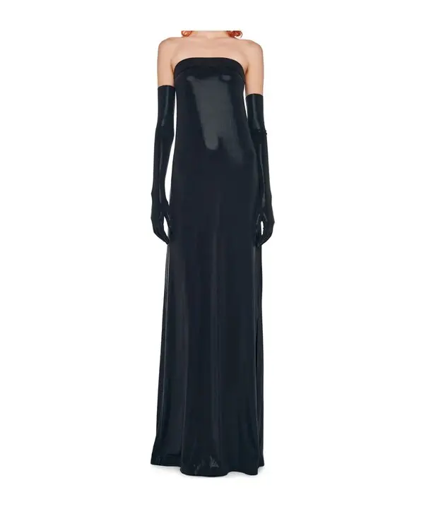 Norma Kamali Strapless Maxi Gown With Side Slit