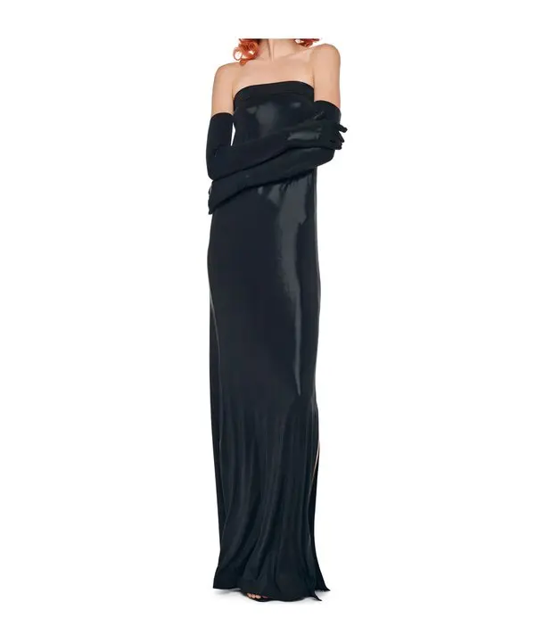 Norma Kamali Strapless Maxi Gown With Side Slit