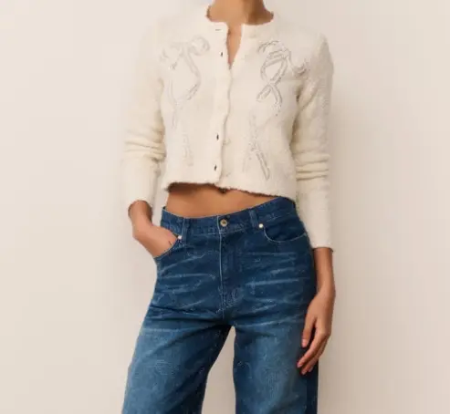 LoveShackFancy Embellished Cardigan - Ivory