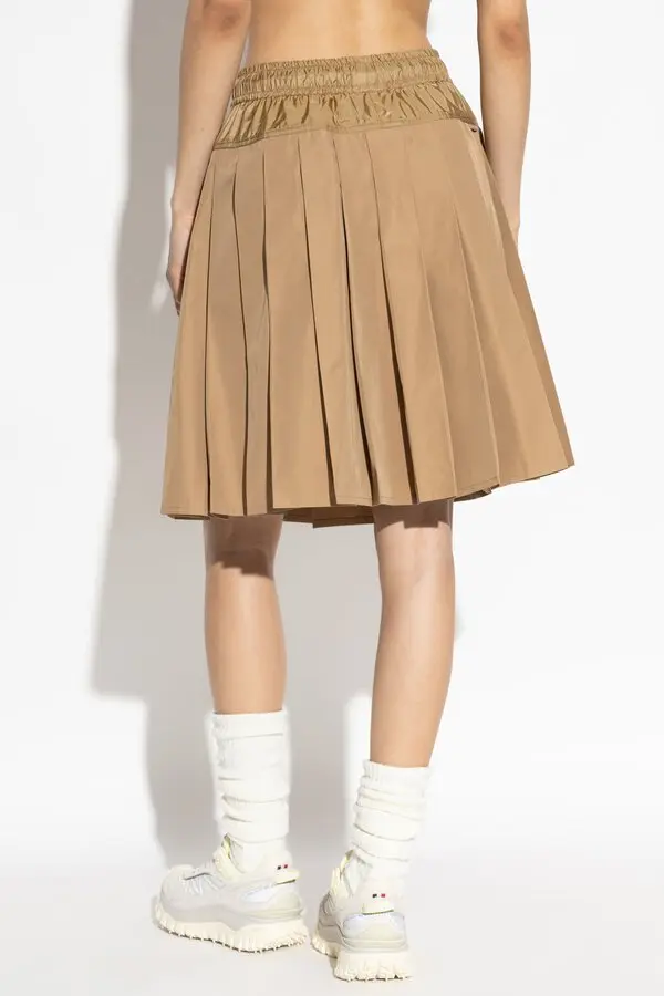 Moncler Pleated Drawstring Waist Skirt - Light Brown