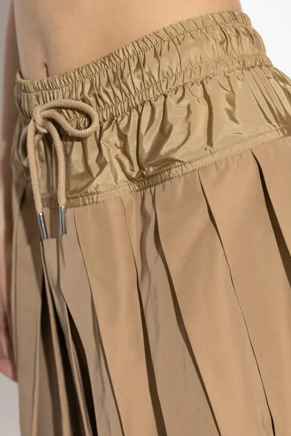Moncler Pleated Drawstring Waist Skirt - Light Brown