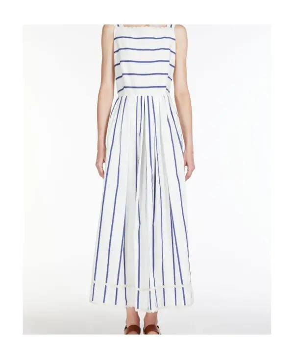 Max Mara Strappy Striped Midi Dress
