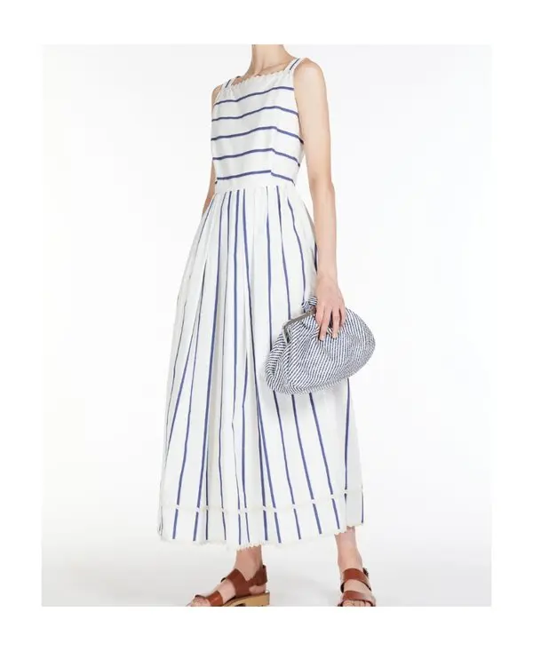 Max Mara Strappy Striped Midi Dress