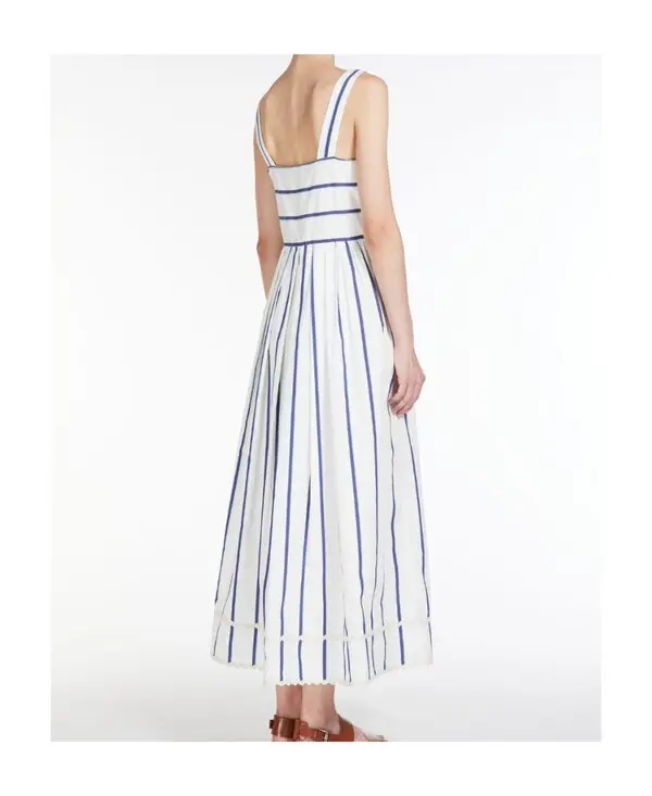 Max Mara Strappy Striped Midi Dress