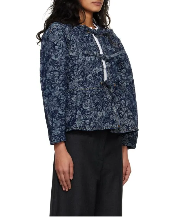 GANNI Floral-pattern Denim Blouse
