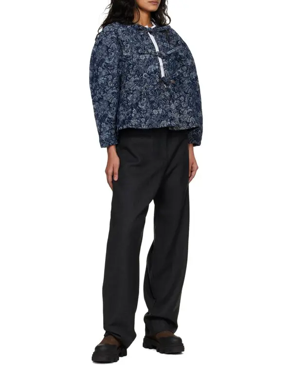 GANNI Floral-pattern Denim Blouse